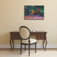 Tableau mural en bois marron et blanc Ø 50 cm | Maisons du Monde