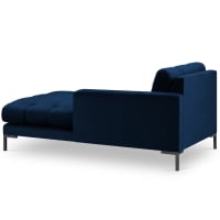 Méridienne droite 1 place en tissu velours côtelé bleu clair Ruby ...