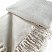 Coperta in stile mohair verde con quadrati e frange 130x170 cm Mohair ...