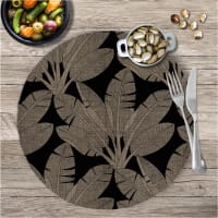 Set de table noir en jute avec pompons Diam. 38 cm Azusa douceur d ...