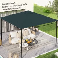 Toile de rechange pour pavillon 3x3m polyester rouge Outsunny | Maisons ...