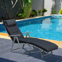Chaise longue en aluminium blanc avec roulettes Tokyo | Maisons du Monde