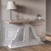 Console 2 tiroirs plateau en chêne blanche Aude | Maisons du Monde