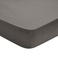 Drap housse coton uni taupe 90x190cm Coton unis | Maisons du Monde