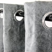 Rideau à l'aspect texturé en bouclette coton bleu canard 140x260 cm ...