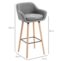 Sedia per isola centrale stile scandinavo bianca e quercia H66 Ice ...