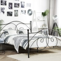 Lit double en métal noir 160x200 Lyra | Maisons du Monde