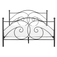 Lit double en métal noir 160x200 Lyra | Maisons du Monde