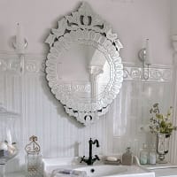 Specchio in resina bianco 23 cm Bella | Maisons du Monde