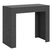 Console extensible 90x25/181 cm effet bois anthracite Slick | Maisons du Monde