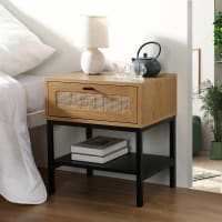 Comodino a 1 cassetto in legno e metallo nero Jakson | Maisons du Monde