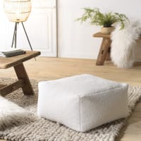 Puf reposapiés modular en pana beige Zen | Maisons du Monde