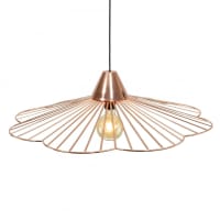 Suspension fleur en métal et rotin tressé noir ANDENE | Maisons du Monde