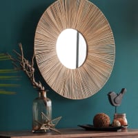 Specchio realizzato in iuta marrone Ø 70 cm ETHANIEL | Maisons du Monde