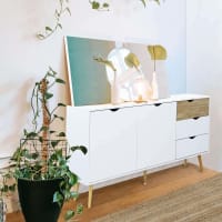 Madia moderna in pannello di particelle marrone 150x42x76 h cm Costantino | Maisons du Monde