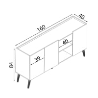 Madia moderna in pannello di particelle marrone 150x42x76 h cm Costantino | Maisons du Monde
