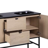 Ensemble meuble double vasque 2 tiroirs colonne stratifiés blanc Livia ...