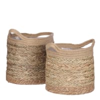 Cesto contenitore in giacinto d'acqua beige JANA | Maisons du Monde