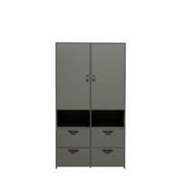 Armoire 2 portes en pin gris acier Dennis | Maisons du Monde