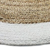 Tappeto tondo taftato pelo raso (15 mm) bianco 120 D Villa rosso ...
