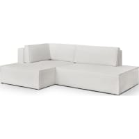 Canapé d'angle à gauche convertible 3 places en velours côtelé vert ...