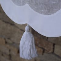 Visillo de lino blanco y bordados 60 X 120 cm La baule | Maisons du Monde