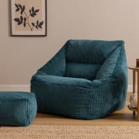 Sitzsack-Sessel mit Hocker, Samt, Rosa Sirena | Maisons du Monde