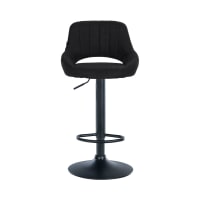 Taburete de bar regulable y giratorio en terciopelo amarillo Feni ...