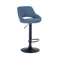 Taburete de bar regulable y giratorio en terciopelo amarillo Feni ...