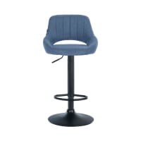 Taburete de bar regulable y giratorio en terciopelo amarillo Feni ...