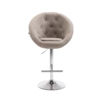 Tabouret de bar réglable pivotant en tissu Bleu London | Maisons du Monde