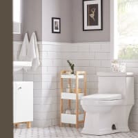 Bambus Regal, mit 5 Höhenverstellbaren Regalebenen - L60 cm - Braun ...