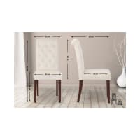 Sedia in legno imbottita panna 49x48x42/102h | Maisons du Monde