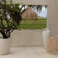Suspension fleur en métal et rotin tressé naturel ANDENE | Maisons du Monde