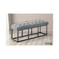 Sitzbank mit Metallgestell Polster aus Stoff taupe Amun | Maisons du Monde