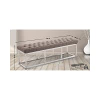 Sitzbank mit Metallgestell Polster aus Stoff dunkelgrau Amun | Maisons ...