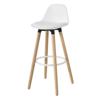 Sedia per isola centrale stile scandinavo bianca e quercia H66 Ice ...