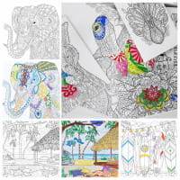 Tableau sur toile bord de mer à colorier 30x30 Illustration | Maisons ...