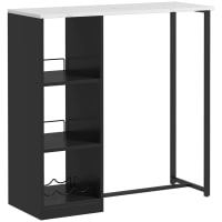 Table de bar 3 étagères style industriel acier noir aspect bois Homcom ...