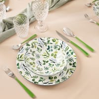 Coffret 24 couverts en acier vert céladon SOFT | Maisons du Monde