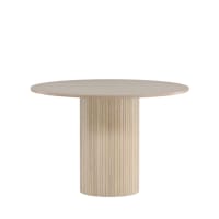 Table à manger 4 personnes ronde effet travertin - Beige Danli ...