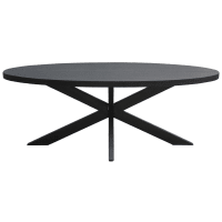 Table ovale 10 personnes en bois de teck recyclé noir 240 cm Sparo | Maisons du Monde