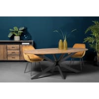 Table à manger ovale 8/10 personnes L.240 cm, Manguier et métal Macy | Maisons du Monde