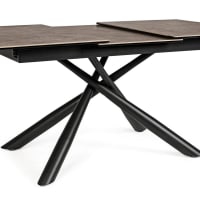 Table à manger 6/10 personnes extensible en grès noir L180/260 Sandra ...