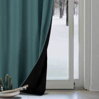 Rideau thermique aspect velours 140x260cm Gris anthracite GALENA ...