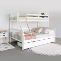 Litera infantil de matrimonio triple blanca | Maisons du Monde