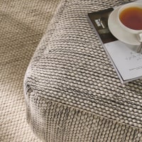 Puf algodón beige claro 40 cm 40 cm 25 cm Conrad | Maisons du Monde