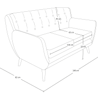 Divano 2 posti in tessuto tortora EMILY | Maisons du Monde