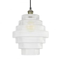 Suspension en verre et métal transparent Genura | Maisons du Monde