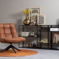 Drehsessel aus goldenem Samt mit modernem Design Bar | Maisons du Monde